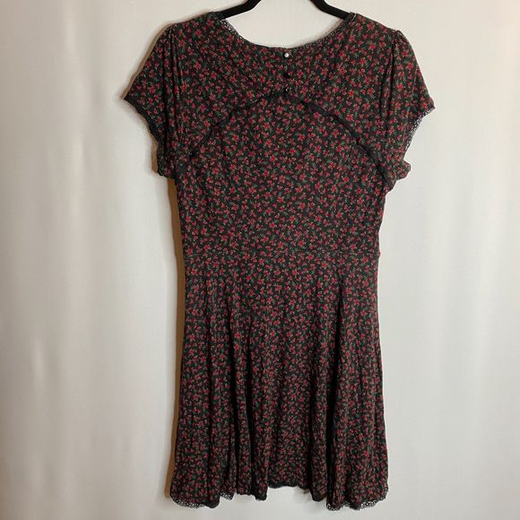 Hot Topic | Dresses | Hot Topic Black Rockabilly Skater Dress Ditzy ...